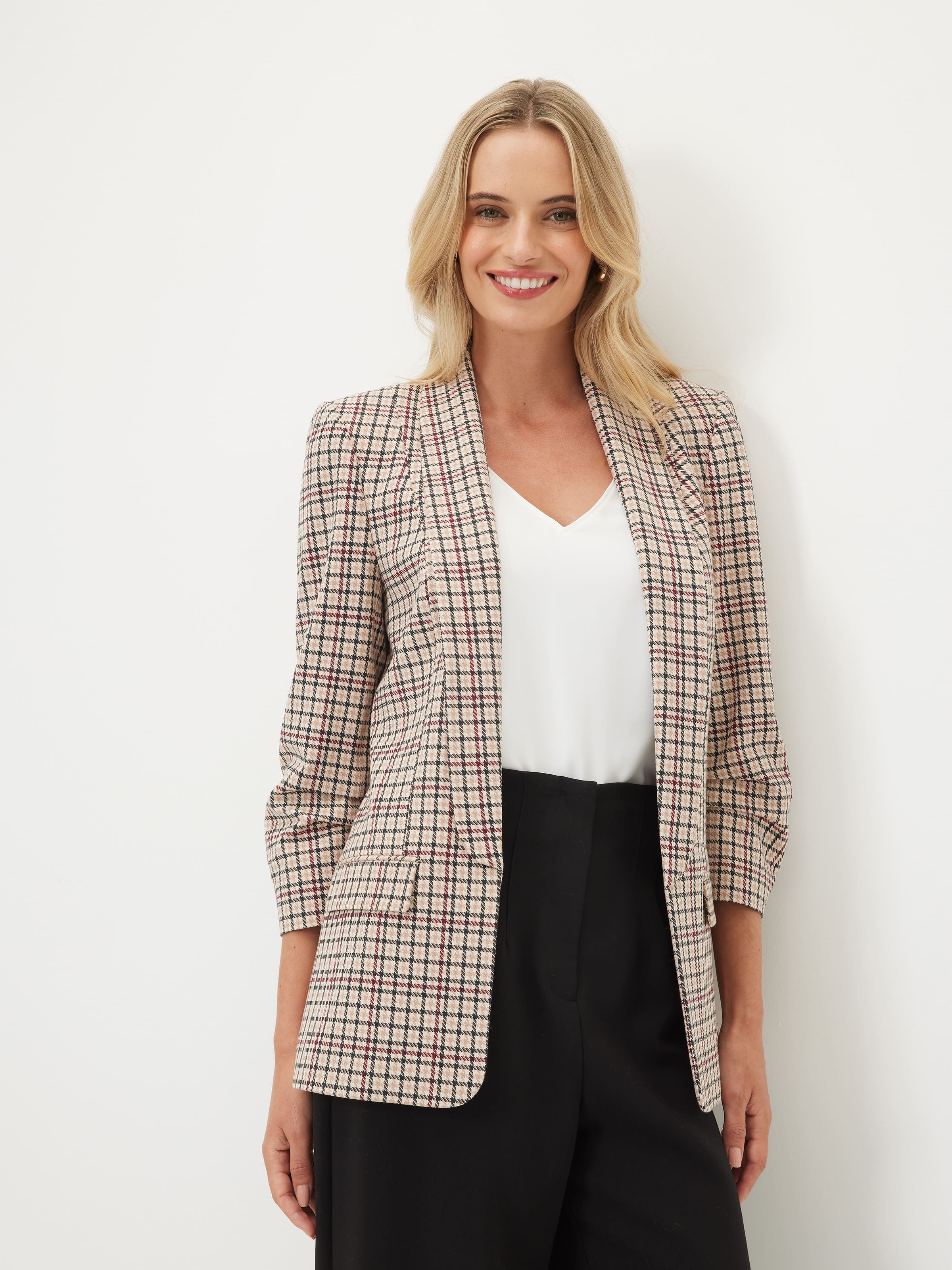 Mi Amour Brown Check Blazer