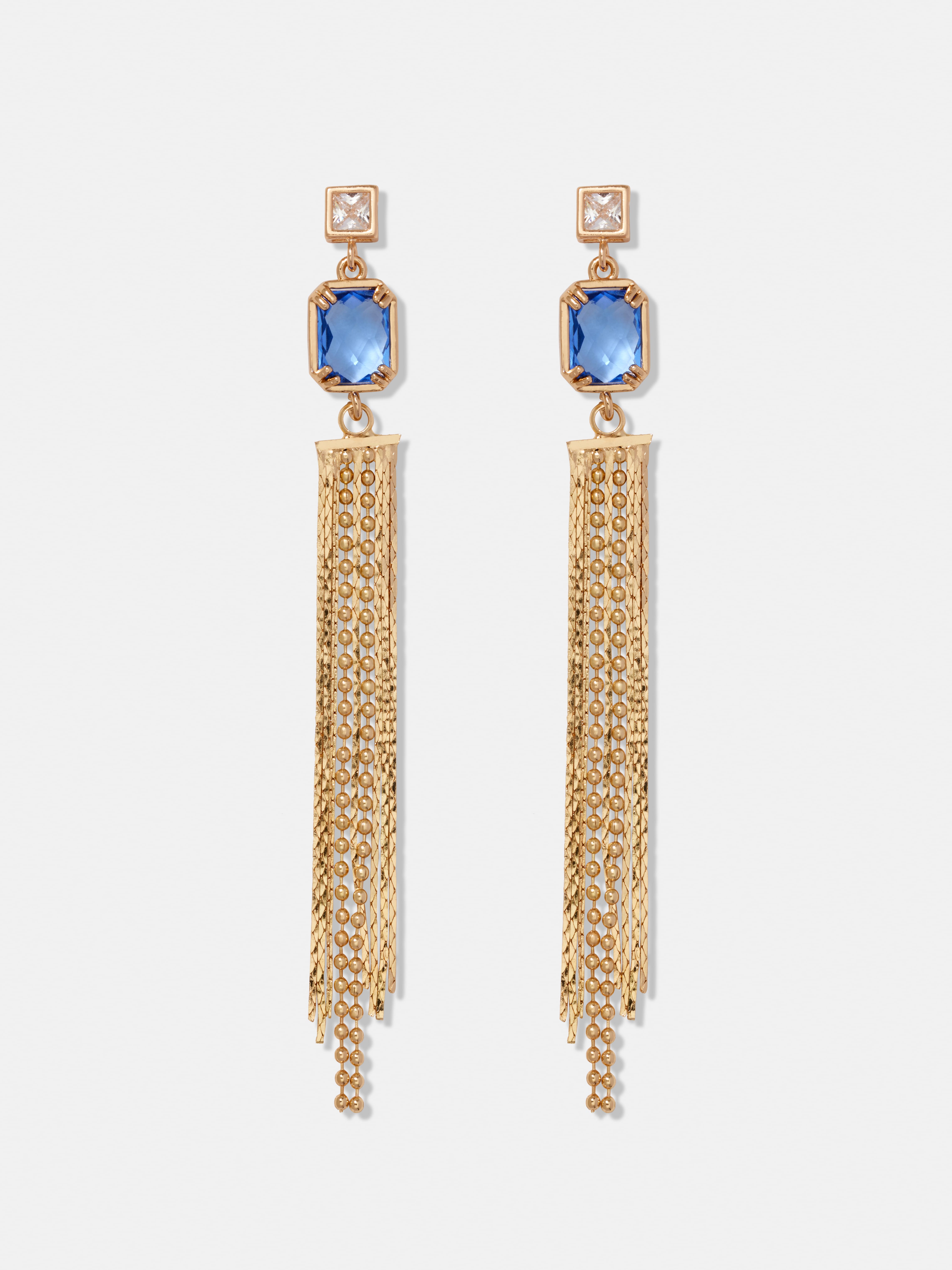 Rachel Jewel & Chain Drop Earrings