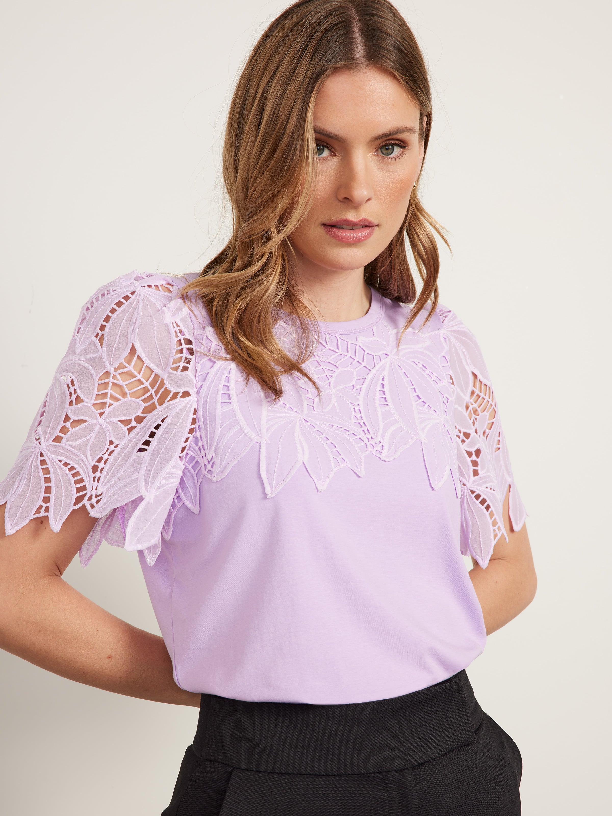 Lottie Leaf Lace Tee