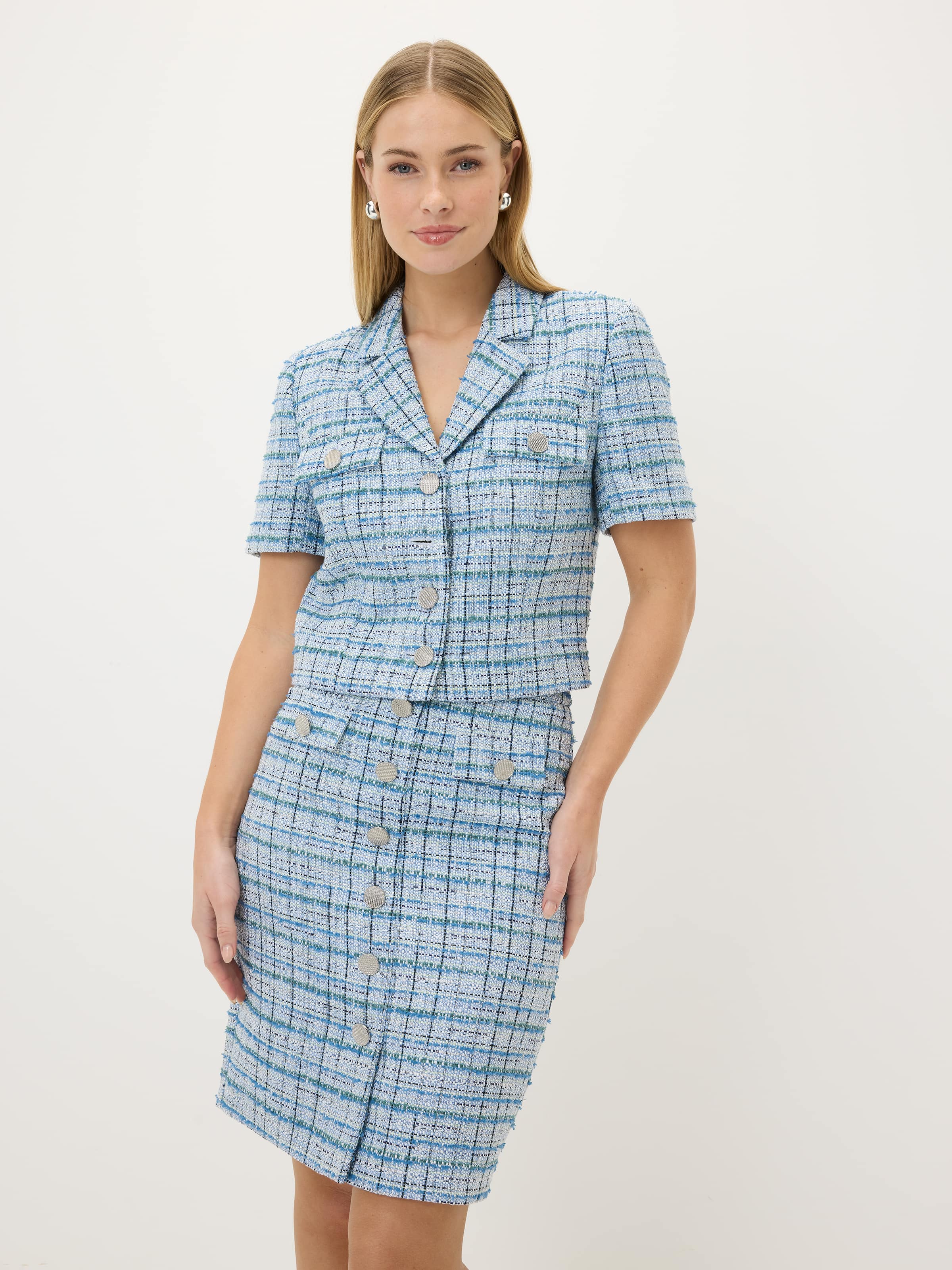 Drop In The Ocean Boucle Jacket - Portmans Online