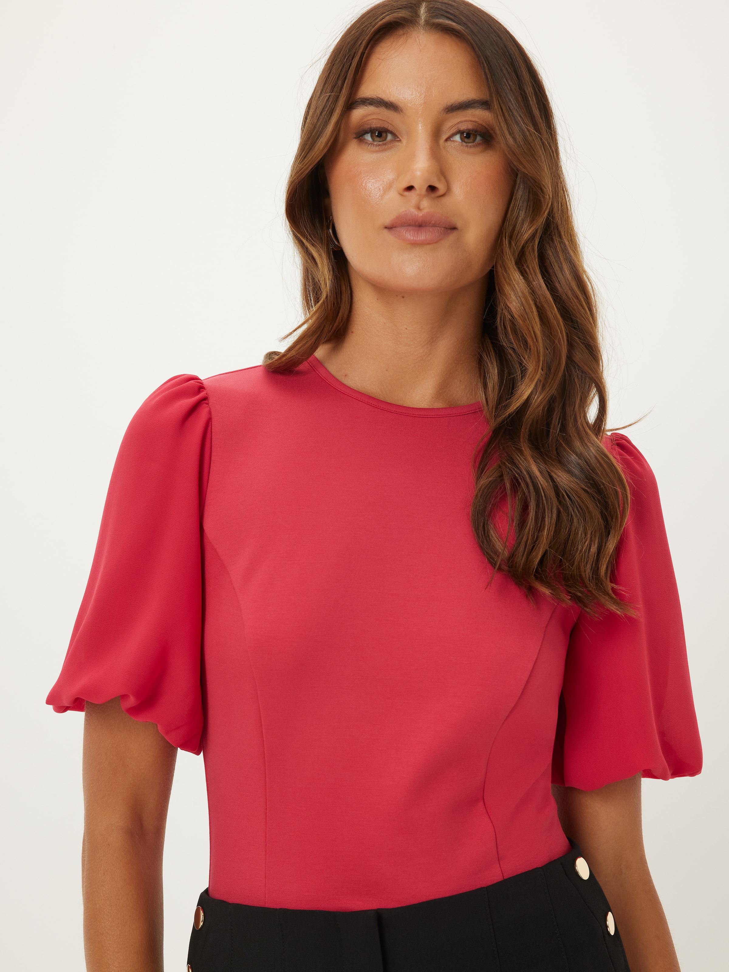 Crew Puff Sleeve Top - Portmans Online