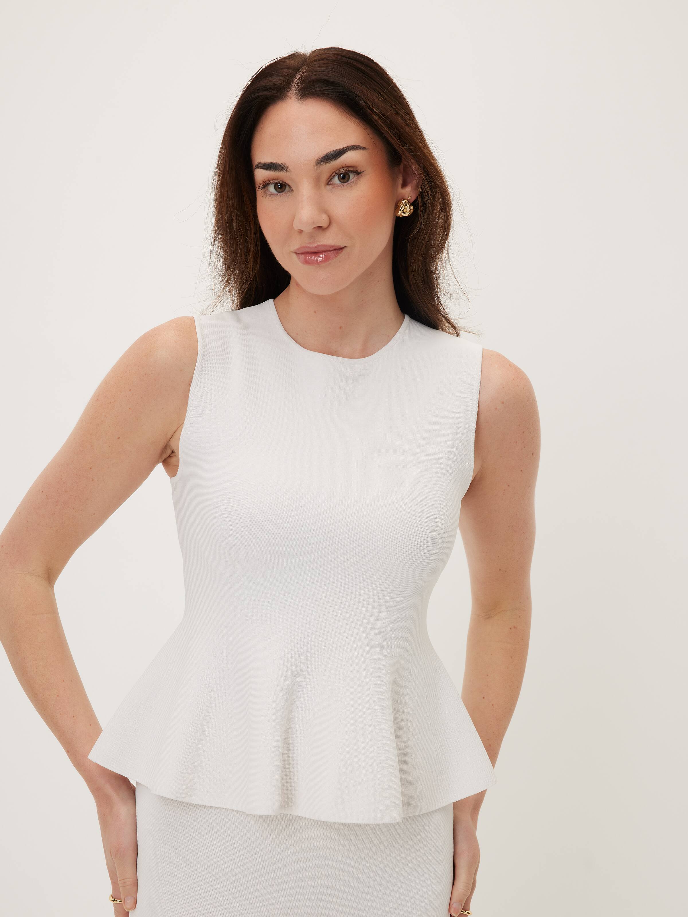 Cass Peplum Milano Top Birch - Portmans Online