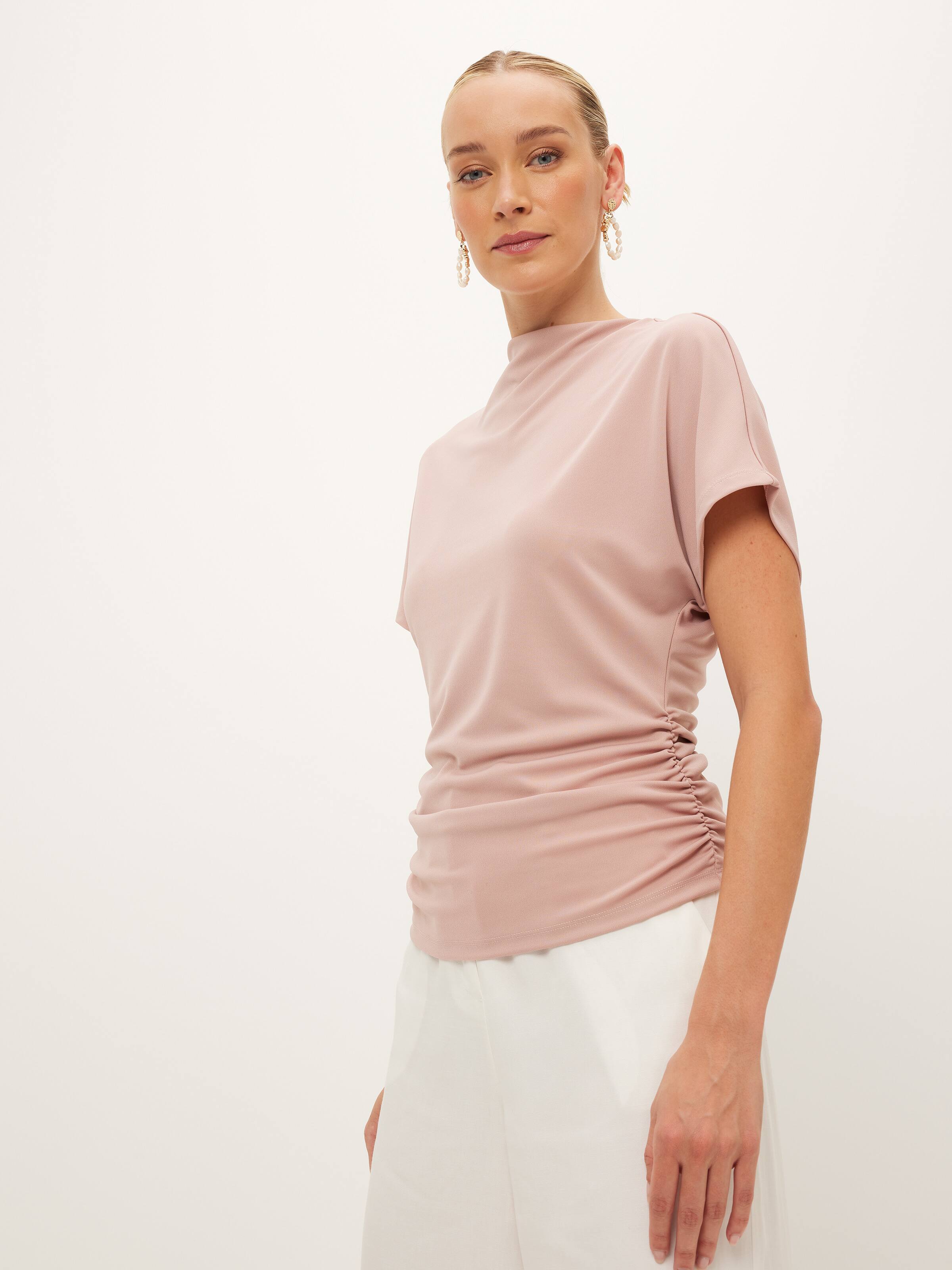 Sally Slinky Shell Top Veiled Pink - Portmans Online
