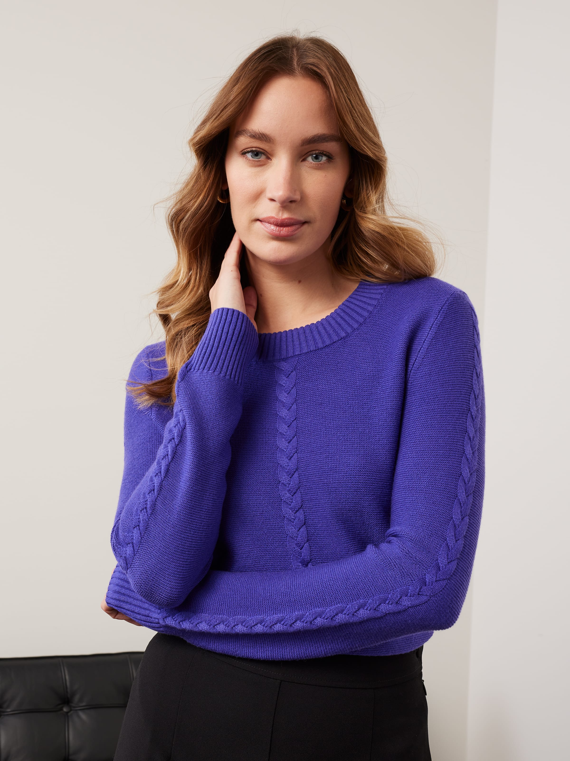 Rory Crew Neck Knit Royal Purple - Portmans Online