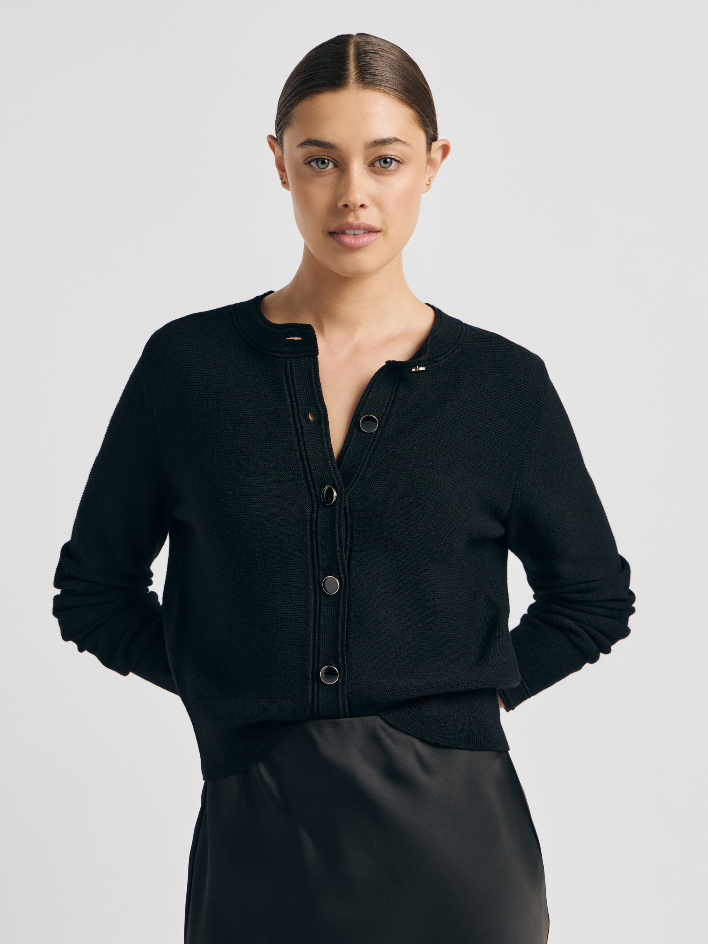 Chelsea Enamel Button Cardigan - Portmans Online