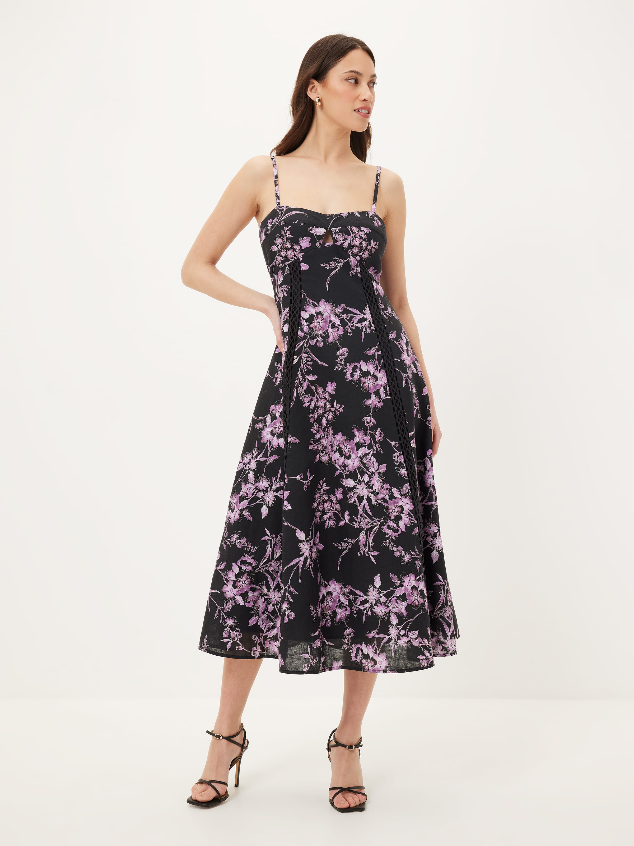Layla Lace Trim Midi Dress - Portmans Online