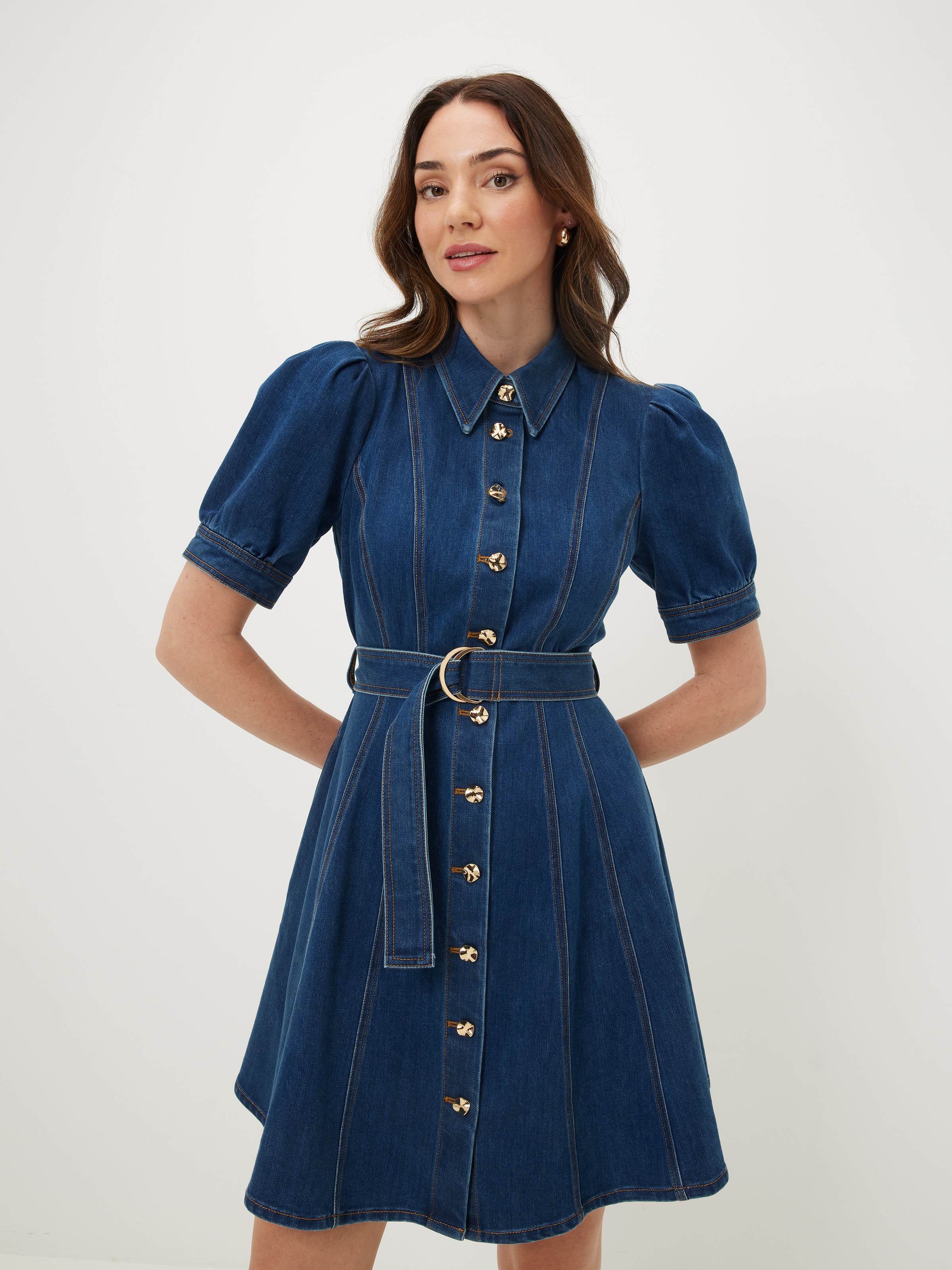London Denim Short Dress Mid Wash - Portmans Online
