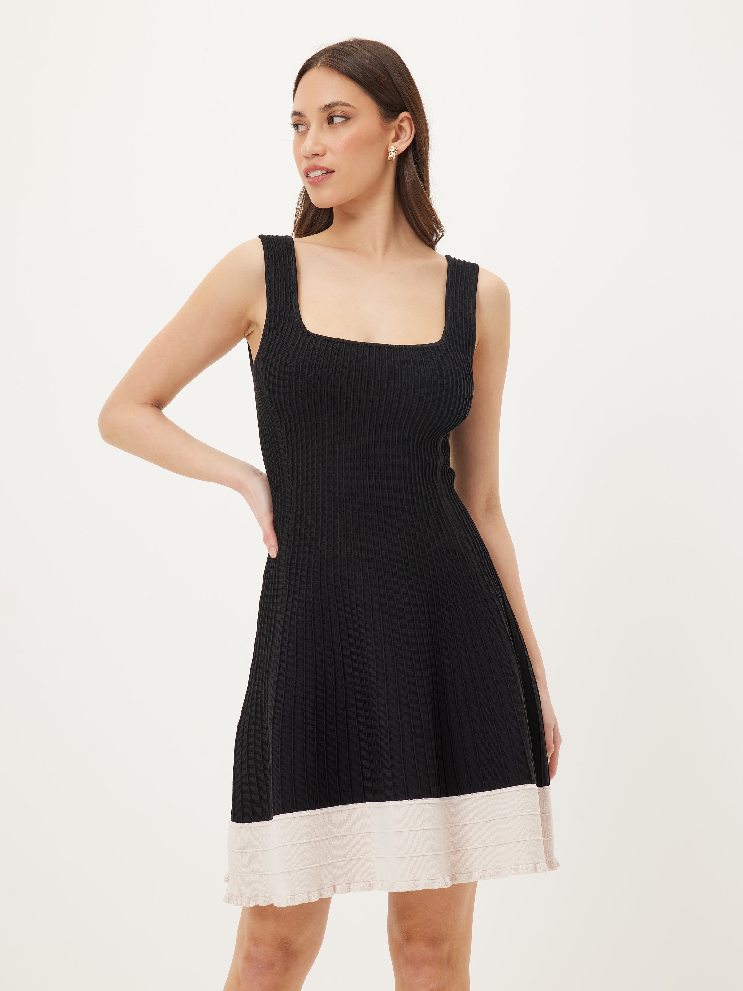 Natalie Hem Detail Mini Knit Dress - Portmans Online