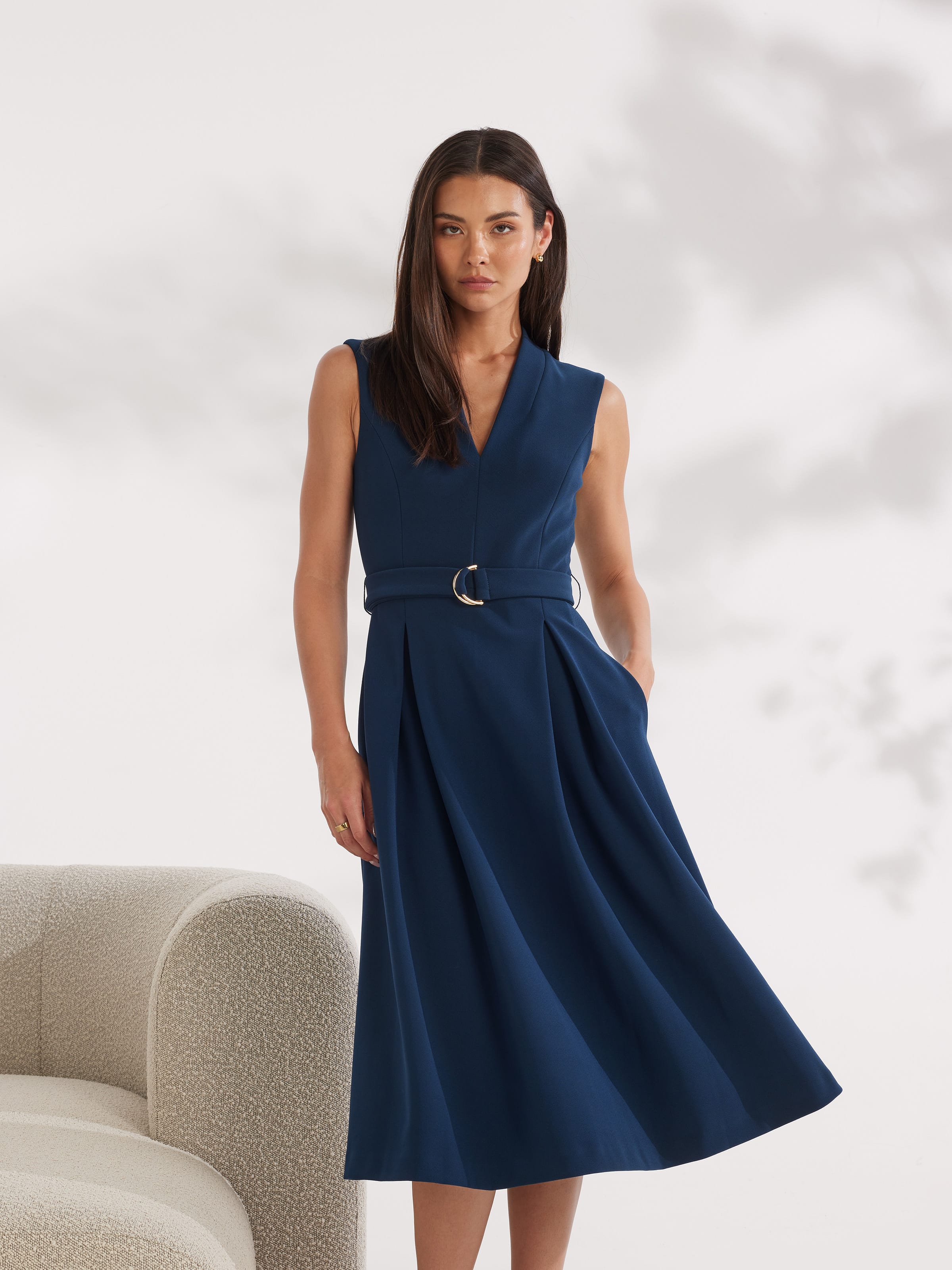 Rosie V-Neck Fit & Flare Dress - Portmans Online