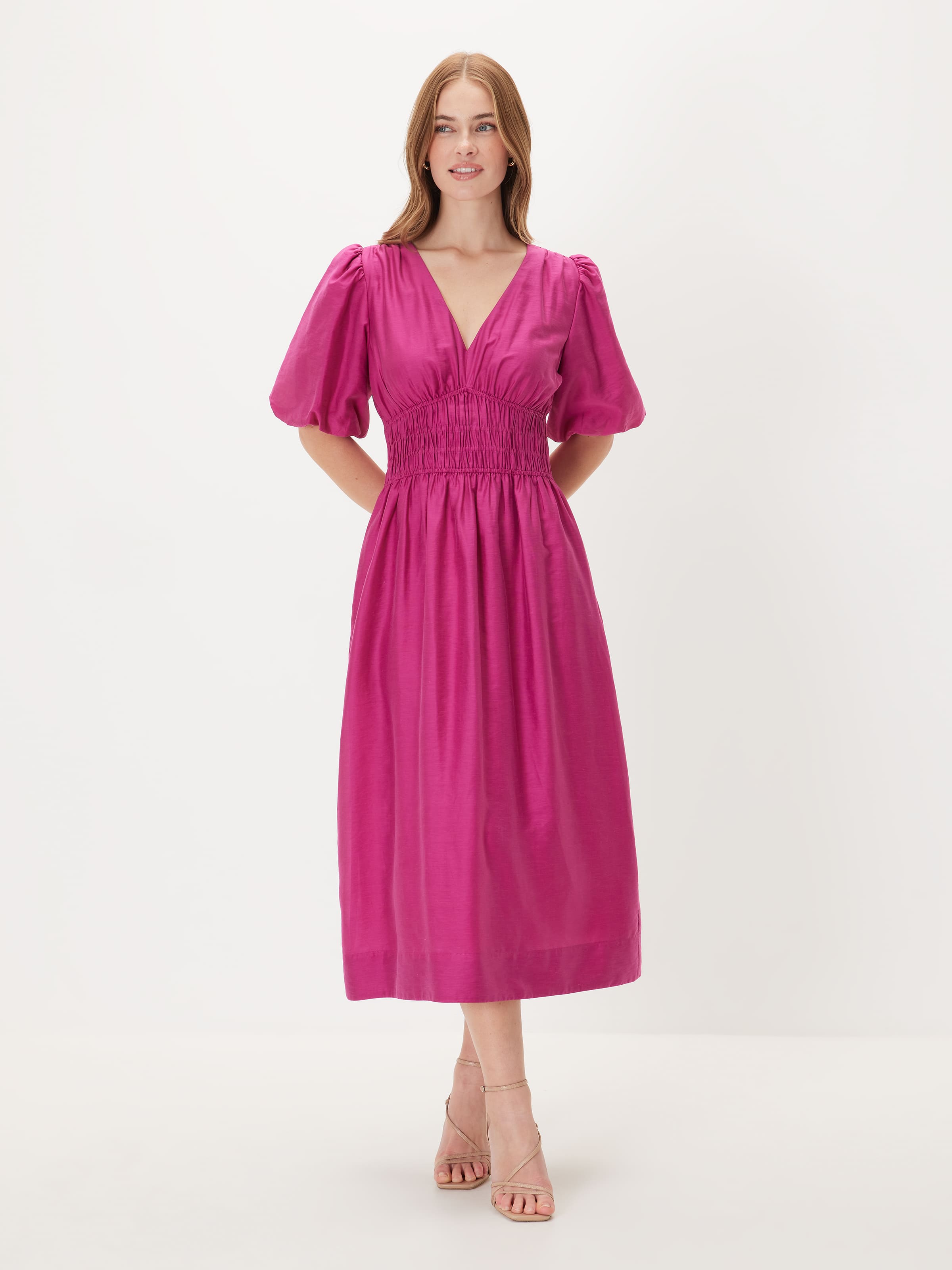 Bowie Midi Dress Knockout Pink - Portmans Online